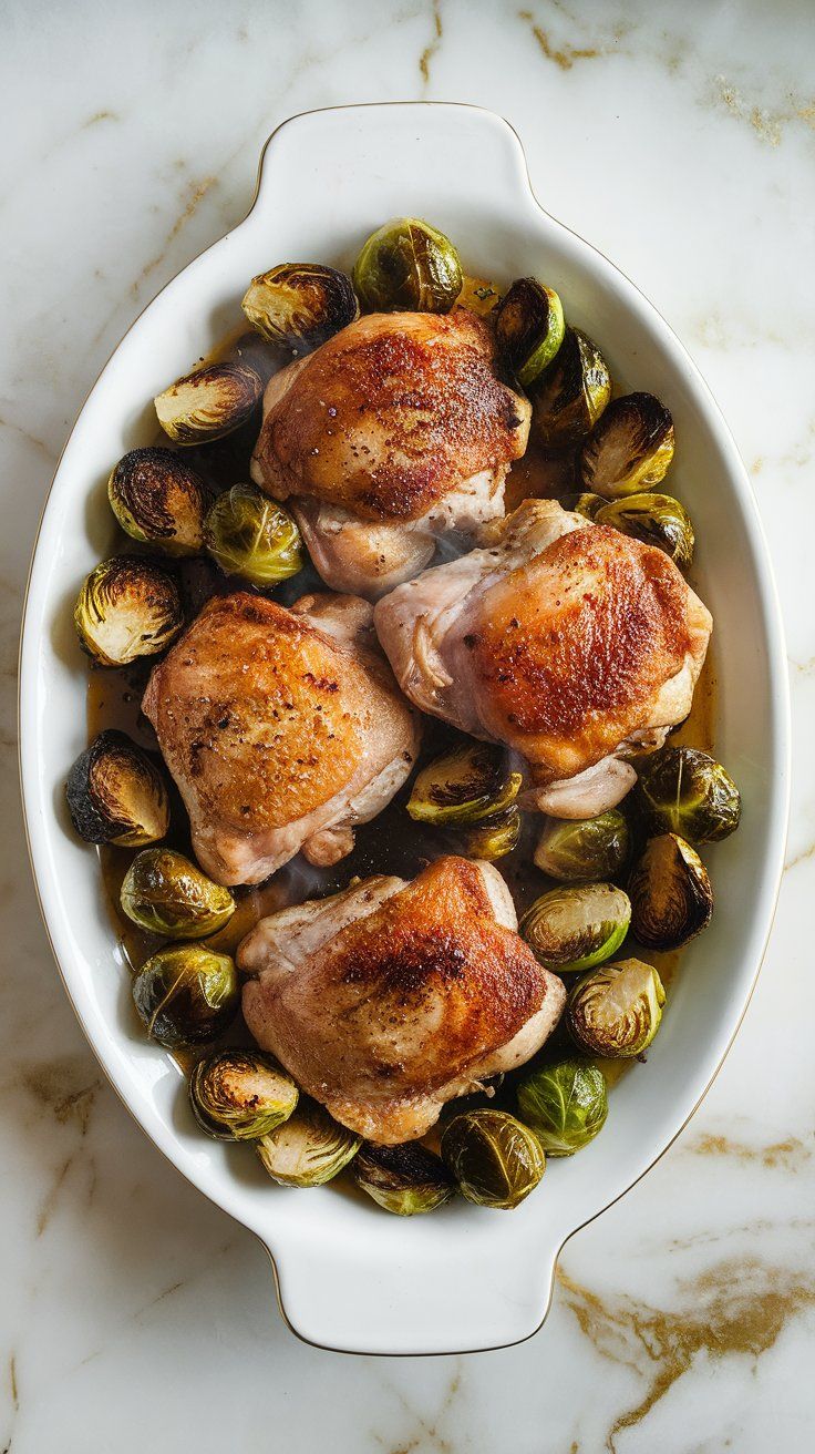 Balsamic Roasted Chicken with Brussels Sprouts
