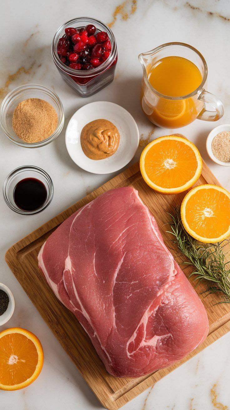 Crockpot Cranberry Orange Pork Loin