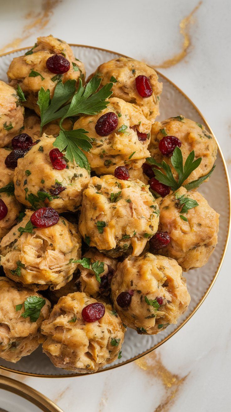 Cranberry Turkey Stuffing Balls