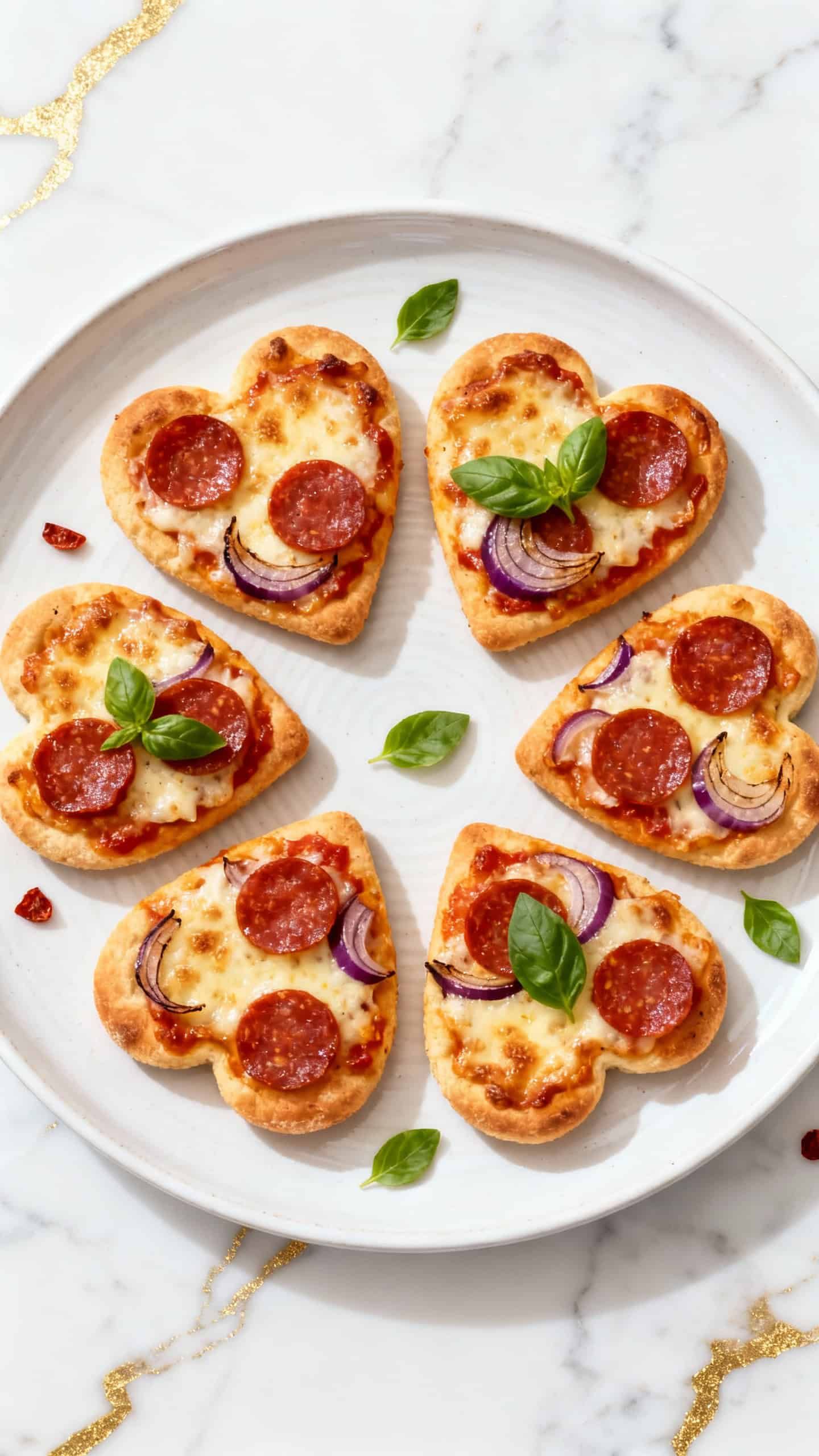 Mini Heart Shaped Pizzas